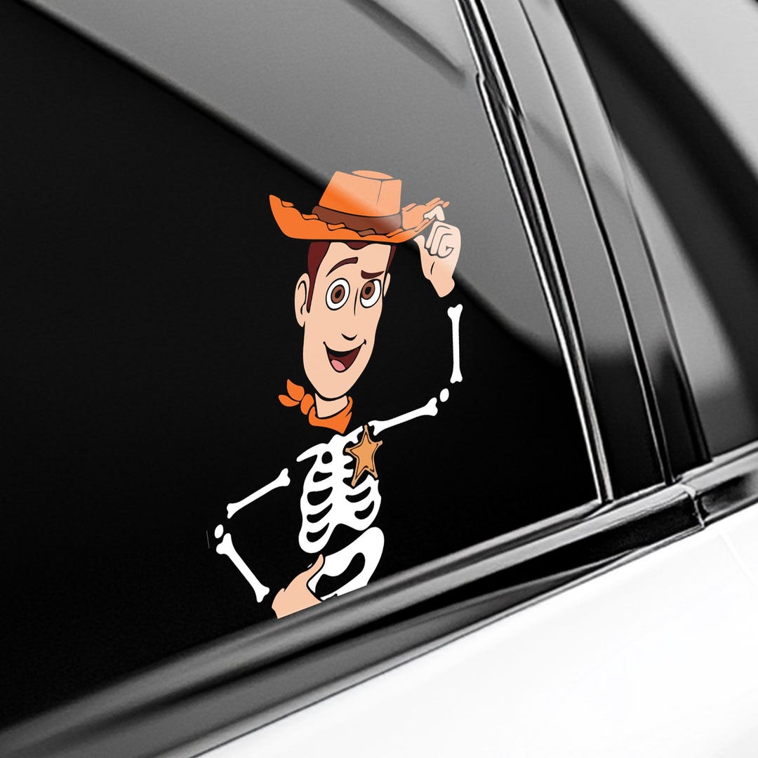 Toy story Skeleton Halloween Peeker sticker/vinyl Decal for Car Window ...
