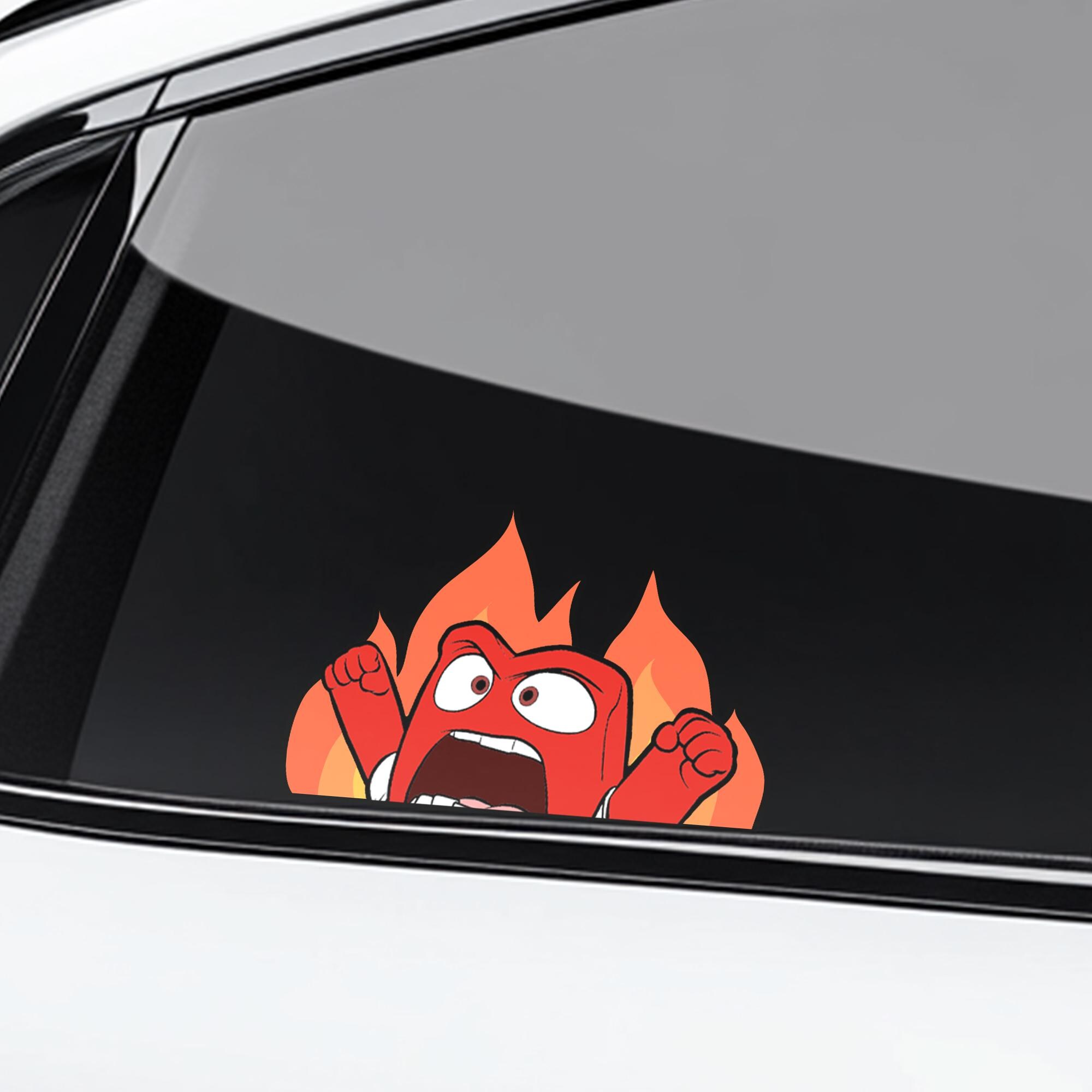 Disney Inside Out Angry Peeker Sticker, Peeker Peeking Car Window ...