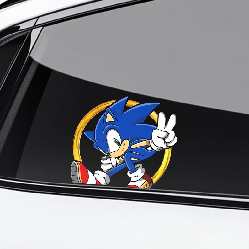 Fast Speed Sonic Peekaboo Peeker Peeking Car Window Decals - Bumper ...