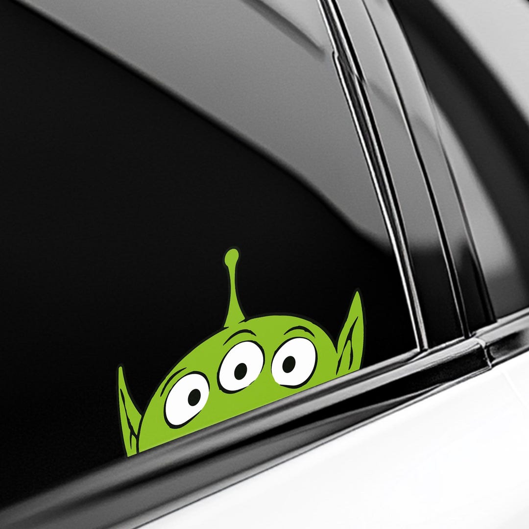 Alien Peekaboo Peeker Peeking Car Window Decals - Bumper Vinyl Stickers ...