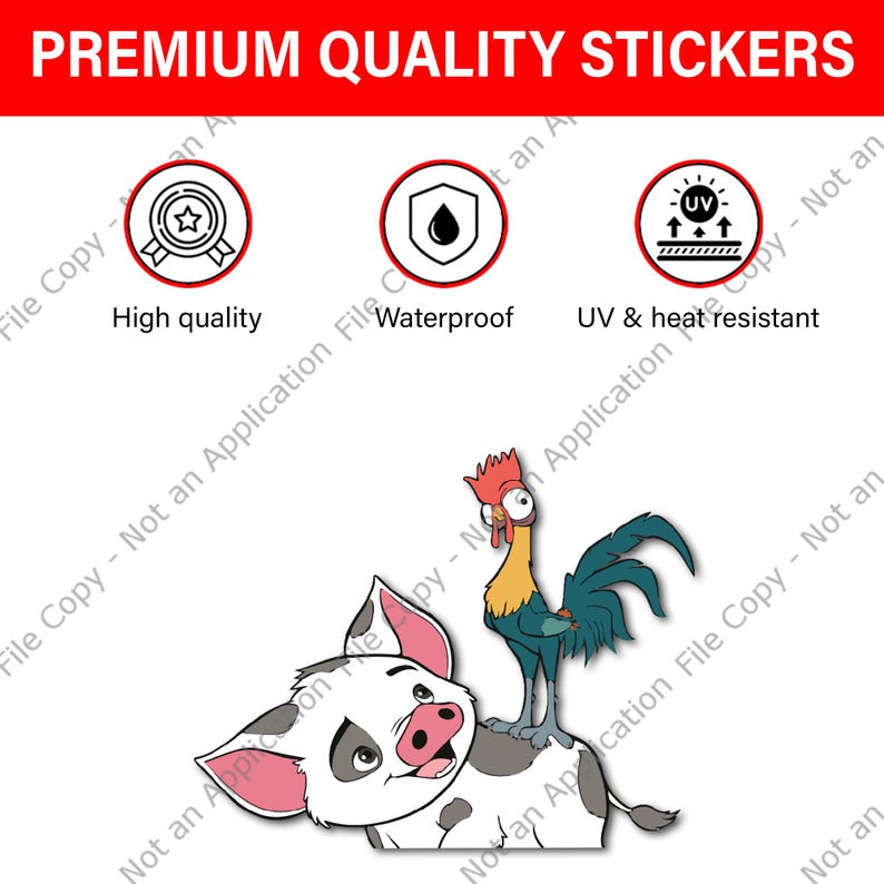 Hei Hei Pua Pua Peeker Sticker – Funny Chicken Peeking Car Window Decal ...