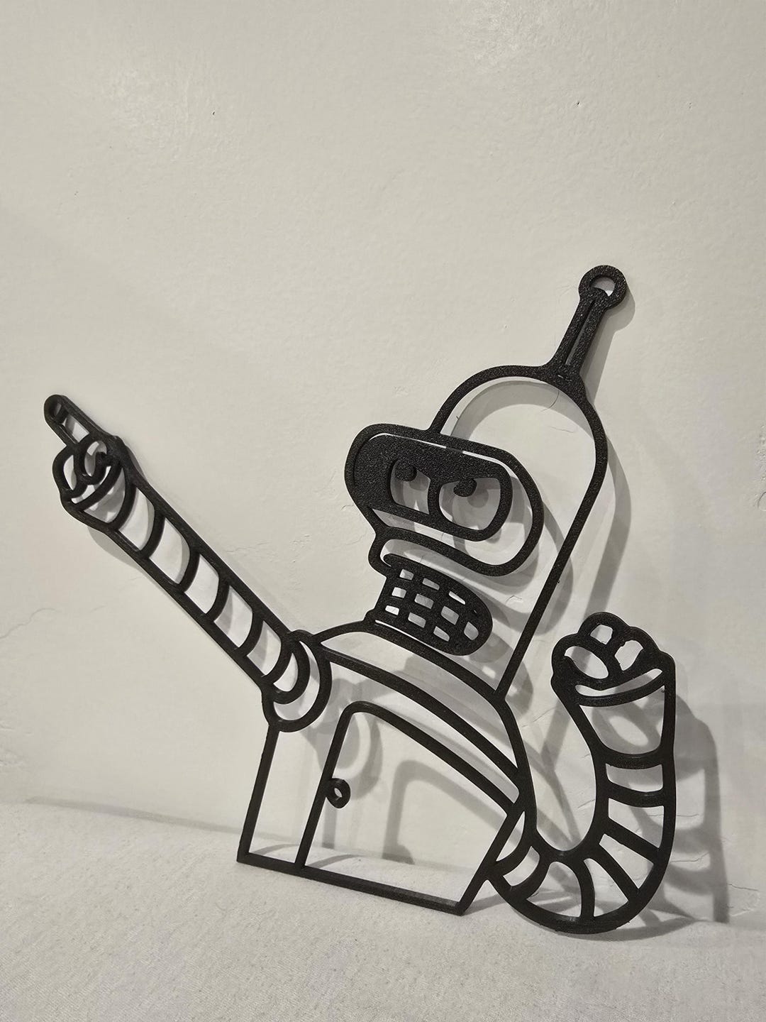 3D Printed Futurama Bender Pointing Wall Art - Black - Etsy