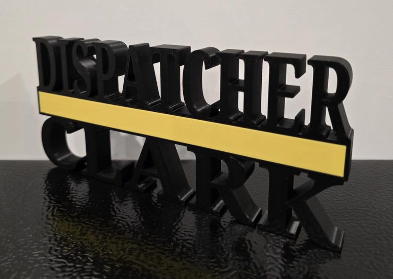 Personalized Thin Yellow Line Dispatcher Desk Name Plate - Custom Title ...