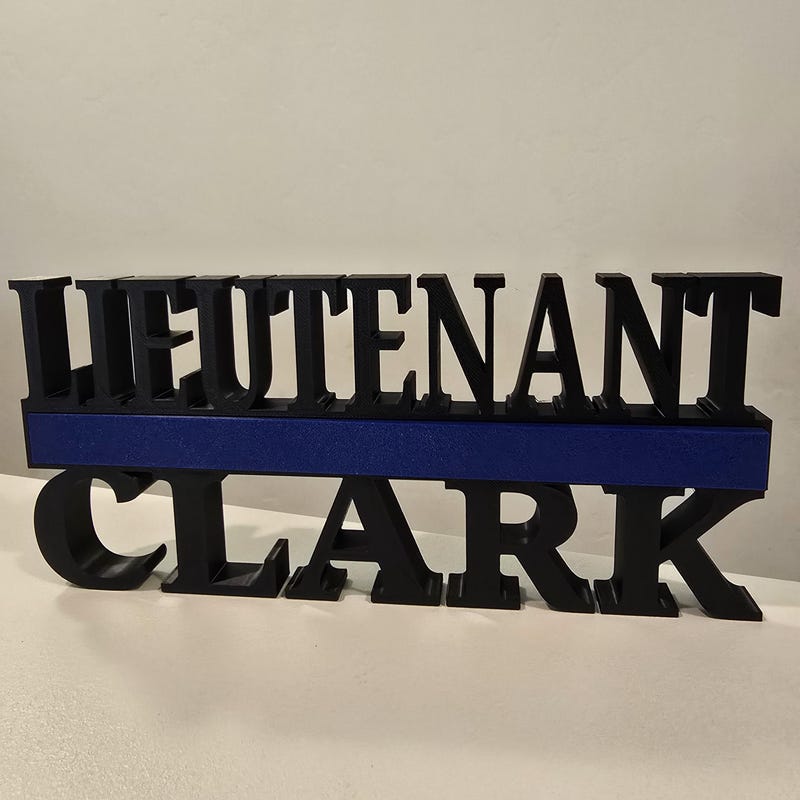 Blue Line Desk Plate - Etsy