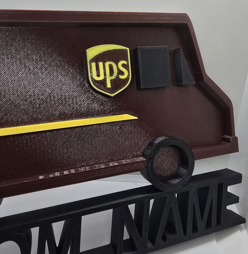 Personalized UPS United Parcel Service Desk Name Plate - Custom Name or ...