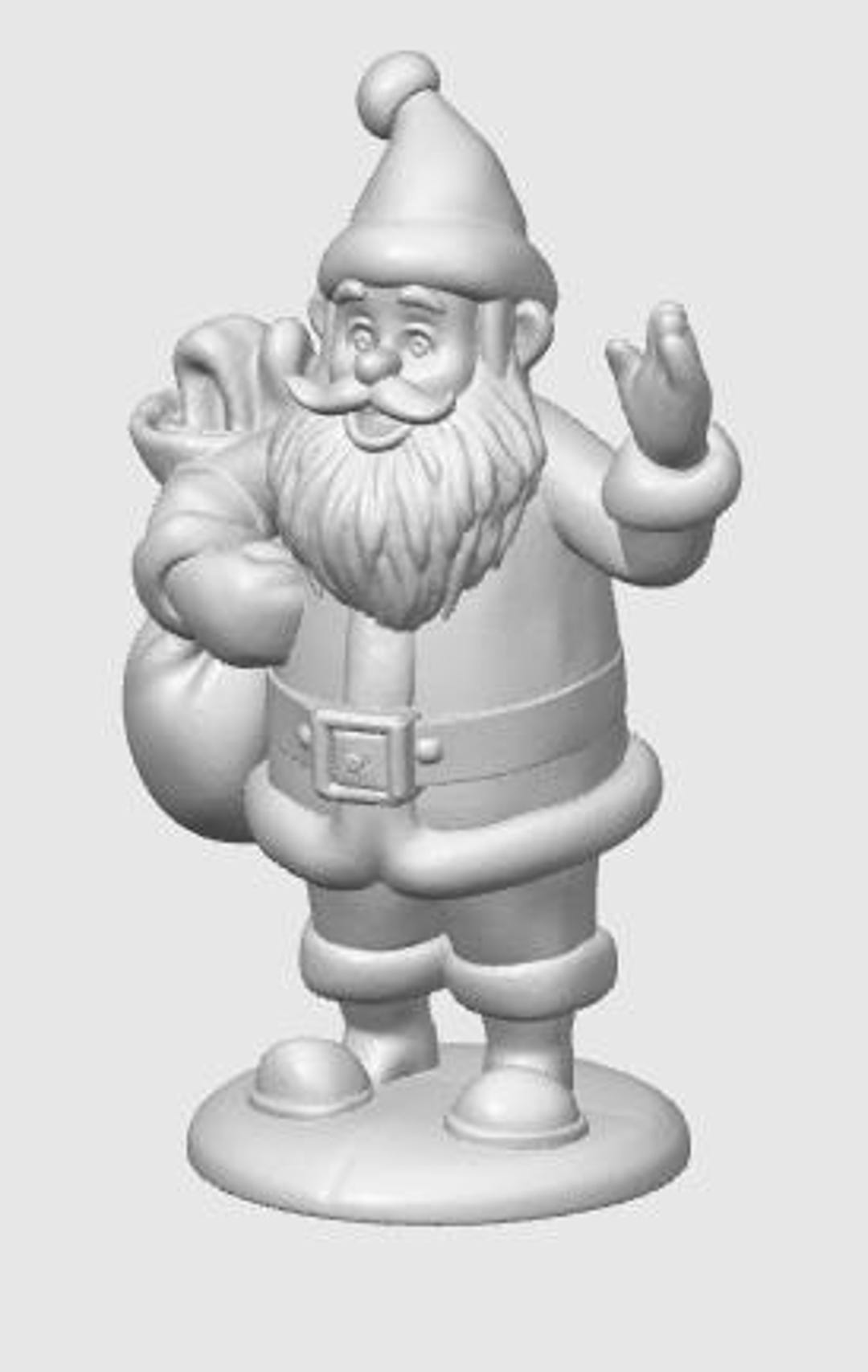 Fat and Happy Waving Santa Clause - 3D STL File Digital Download - Etsy