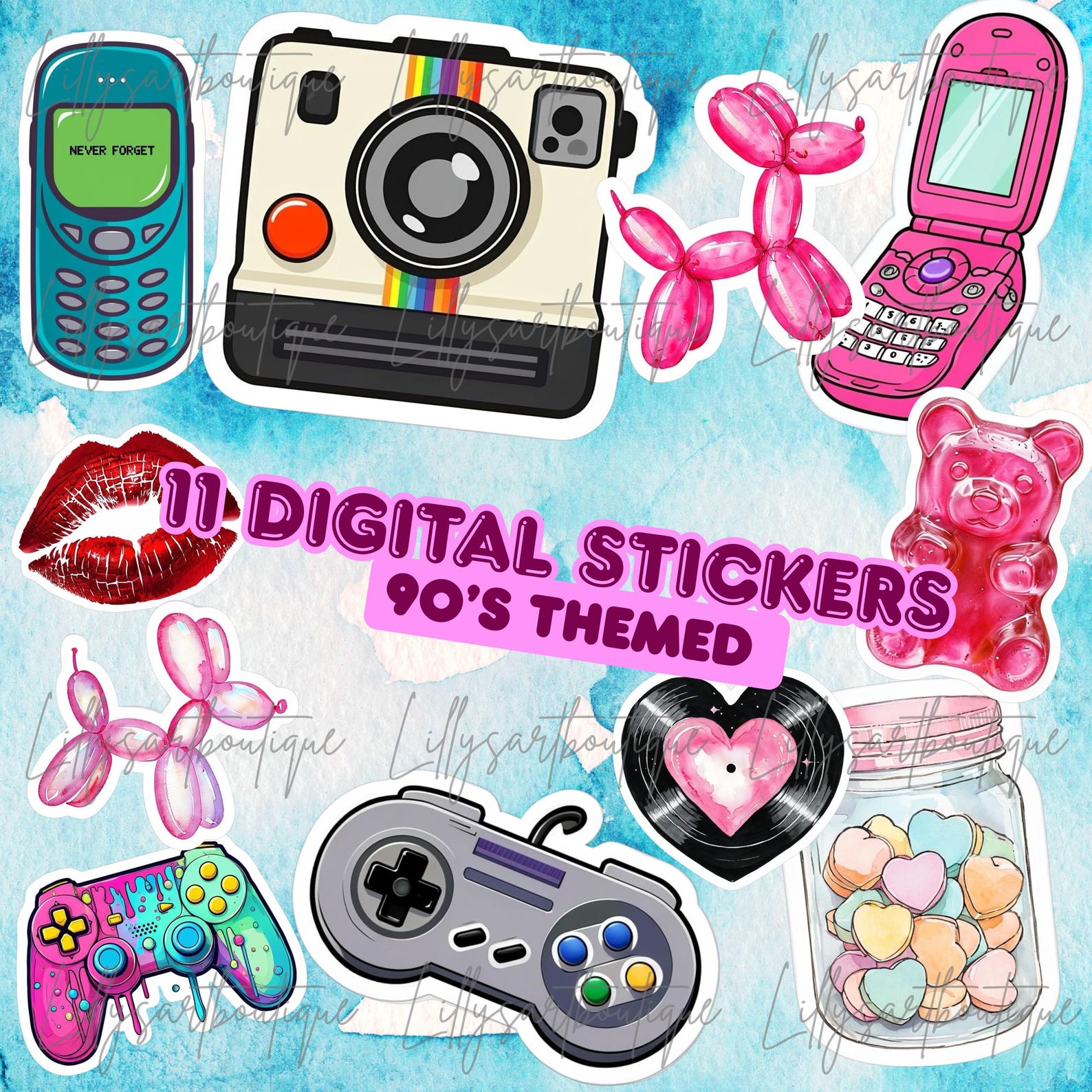 90’s Clipart, 90's PNG, 11 Pack Digital Download, 90's Bundle, Retro 90 ...