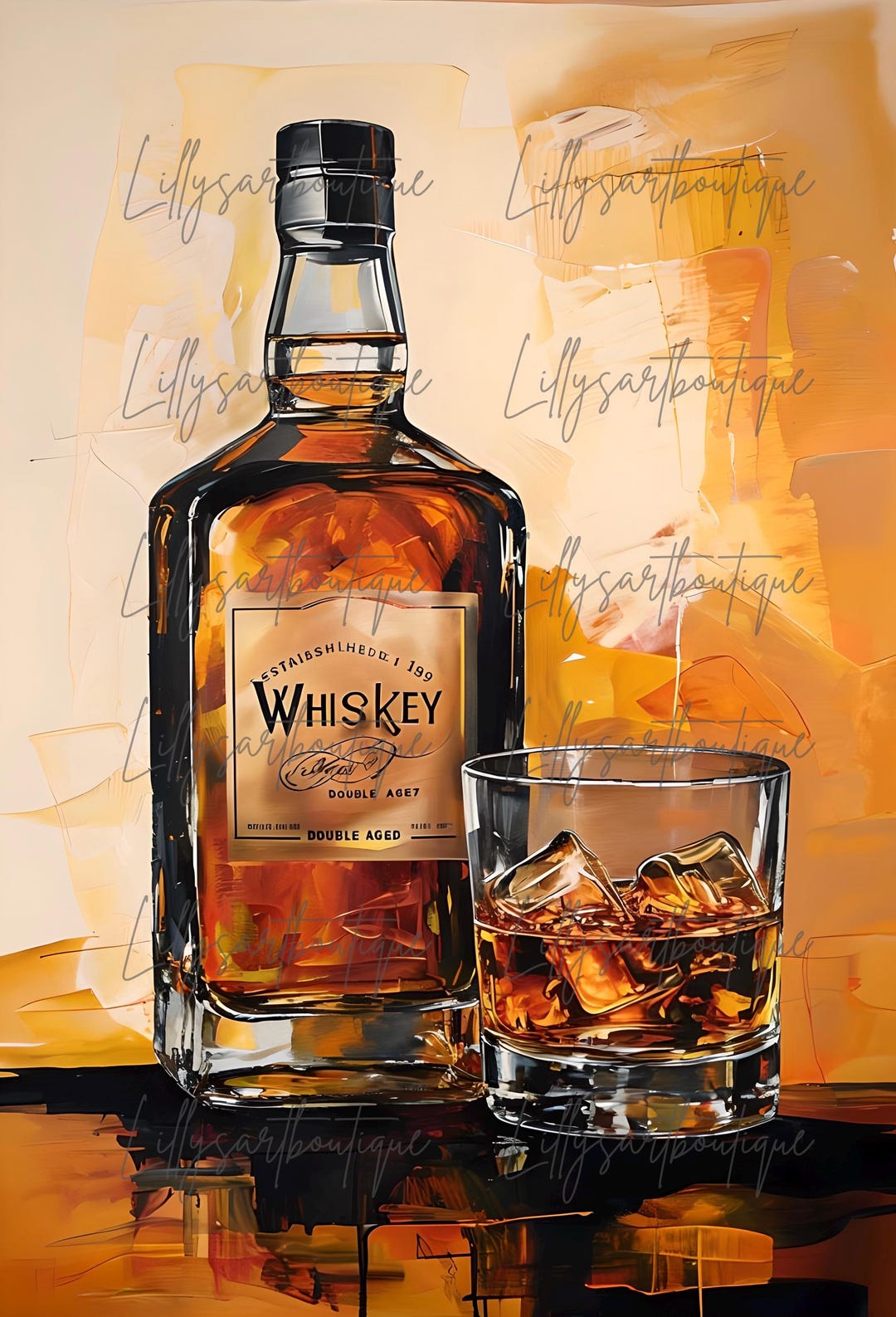 Whiskey Poster, Whiskey Digital Art, Digital Download, Digital Print ...