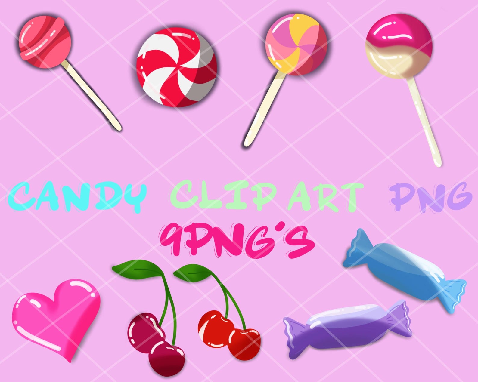 Candy PNG, Candy Clipart, 9 Pack Digital Download, Candy Bundle, Lolly ...