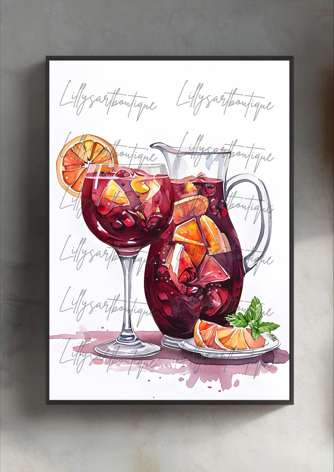 Sangria Poster, Sangria Digital Art ,digital Download, Digital Print ...