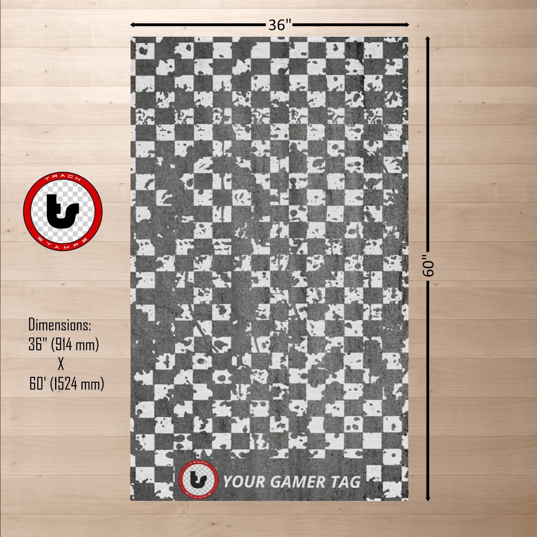 Checkered Flag Sim Racing Rig Mat | Personalized Gamer Tag - Etsy UK