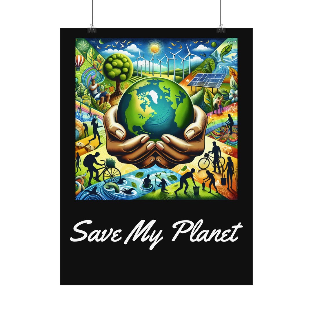 Eco-friendly Poster, Climate Change Art, Sustainable Wall Decor, Rolled ...
