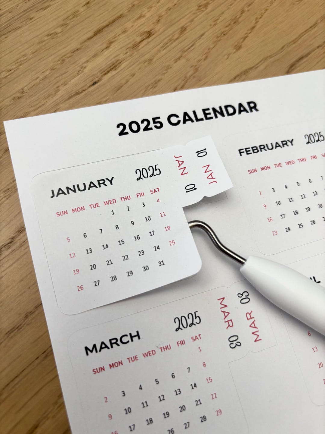 2025 Mini Calendar Stickers With Index Tabs Minimalist Planner Stickers ...