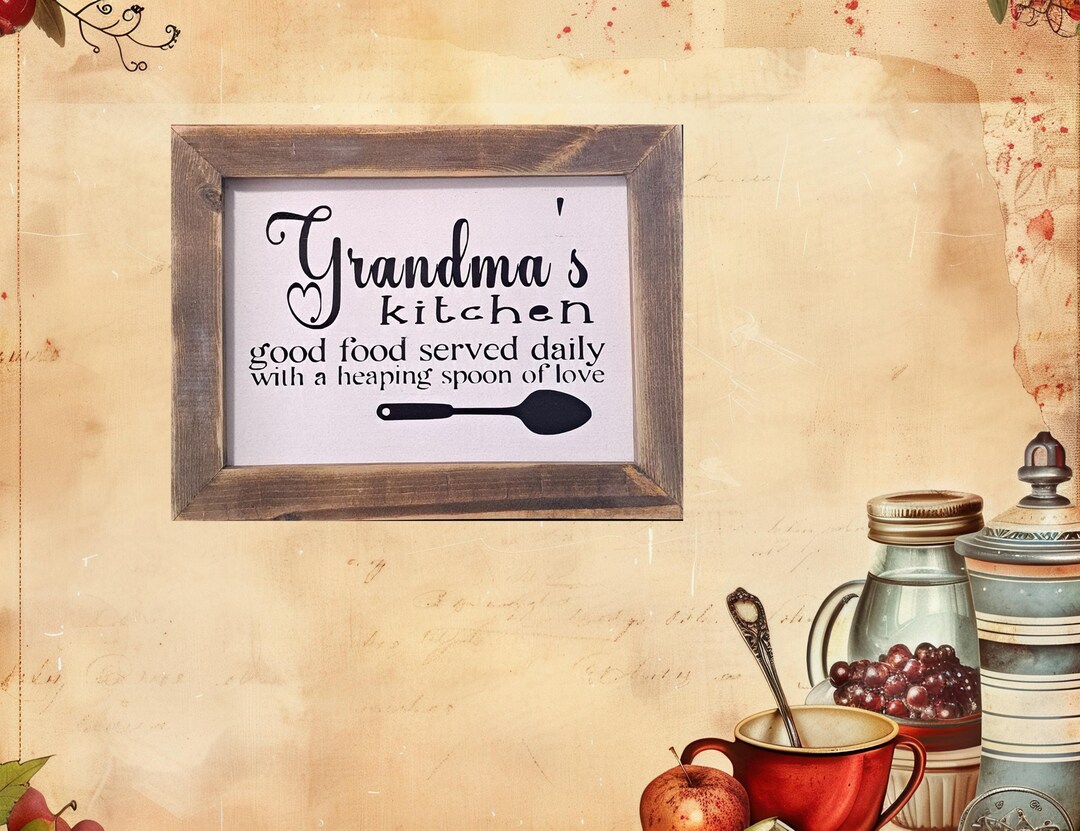 Grandma's Kitchen Rustic Wood Sign: Farmhouse Wall Decor - Etsy