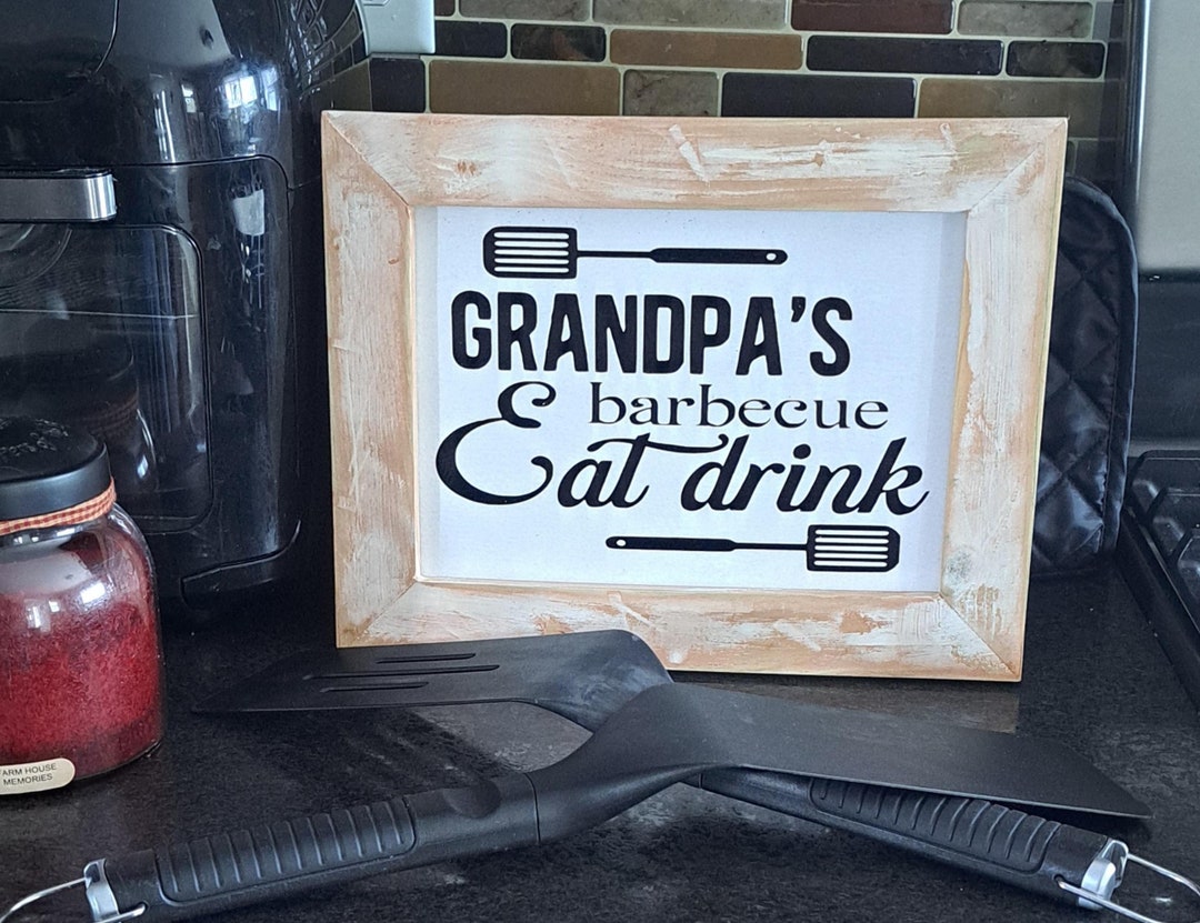 Grandpa's Barbecue Sign: Rustic Reclaimed Wood Farmhouse Decor - Etsy