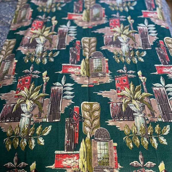 Vintage Barkcloth Fabric - Etsy