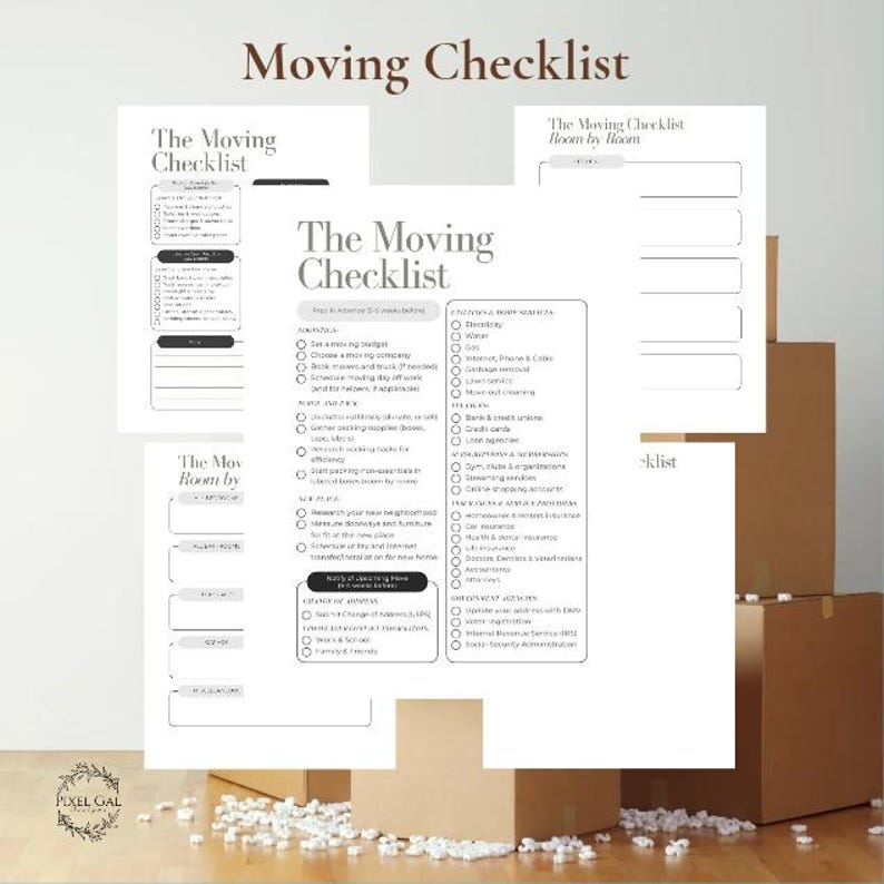 Detailed Moving Checklist | Moving Schedule Template | Printable ...