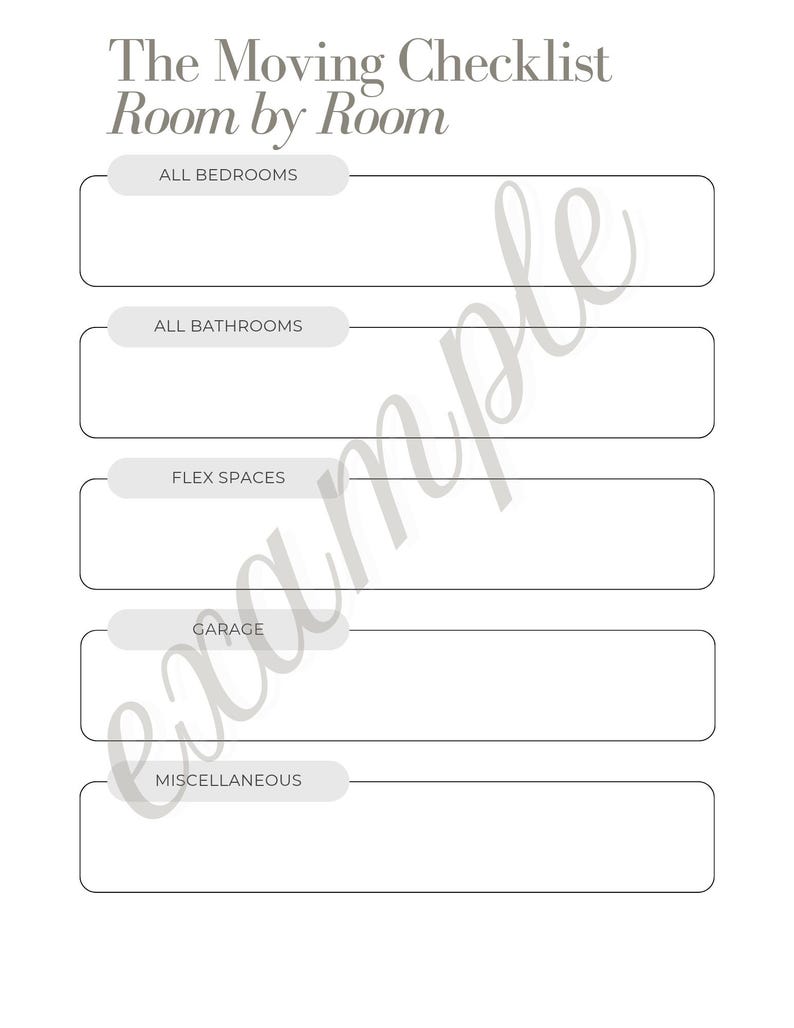 Detailed Moving Checklist | Moving Schedule Template | Printable ...