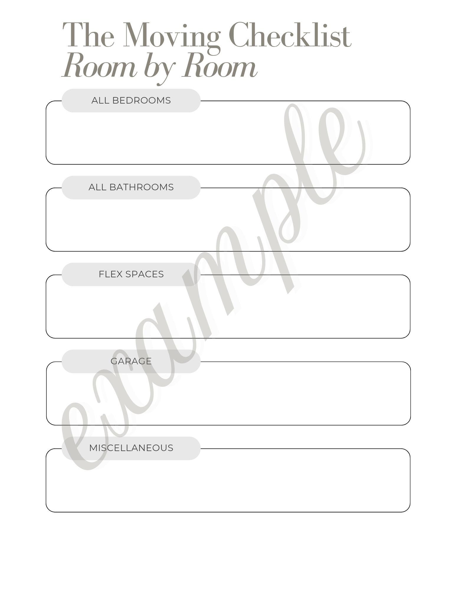 Detailed Moving Checklist | Moving Schedule Template | Printable ...