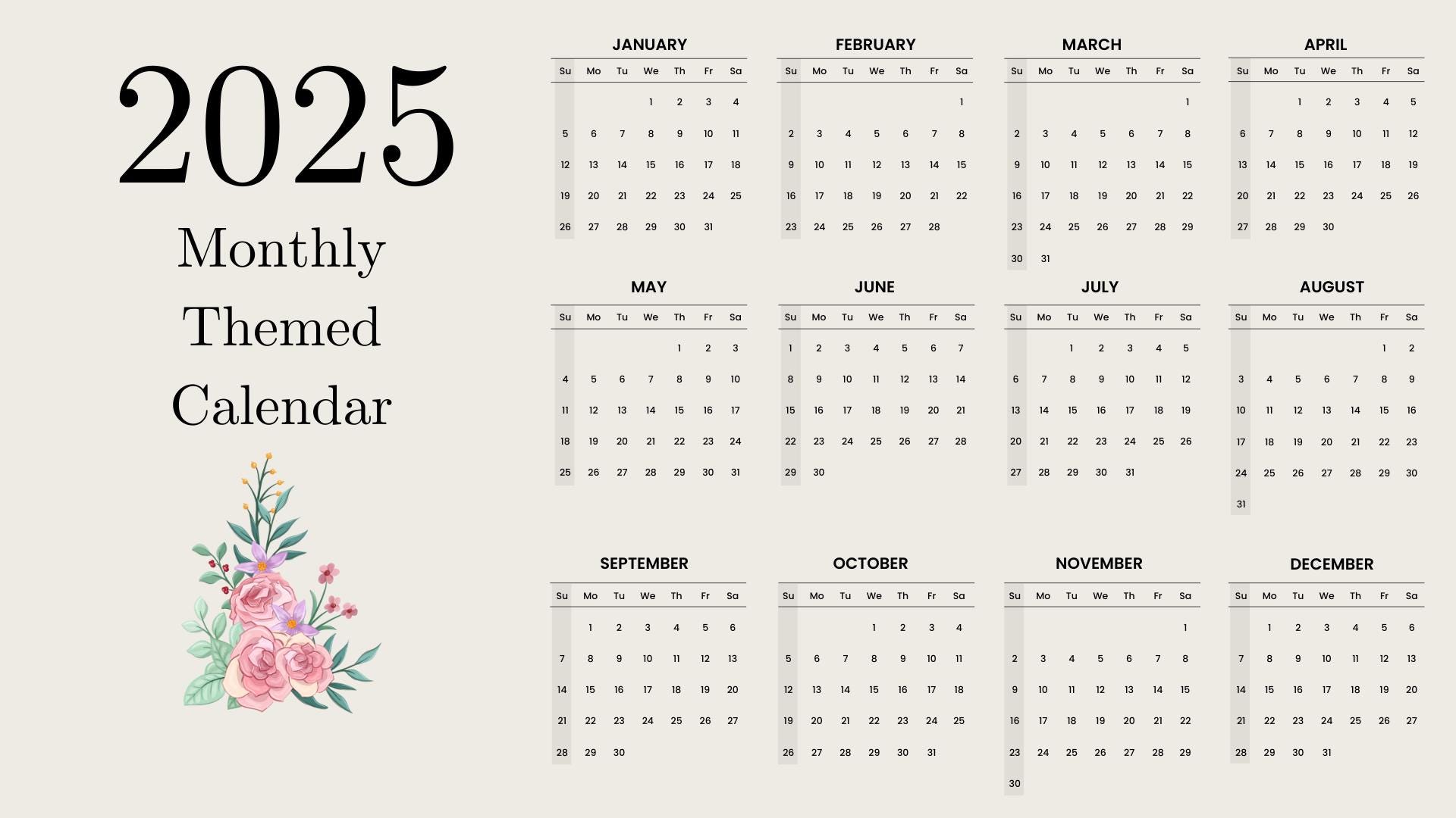 2025 Desktop Wallpaper Calendar Girly Calendar Themed Calendar ...