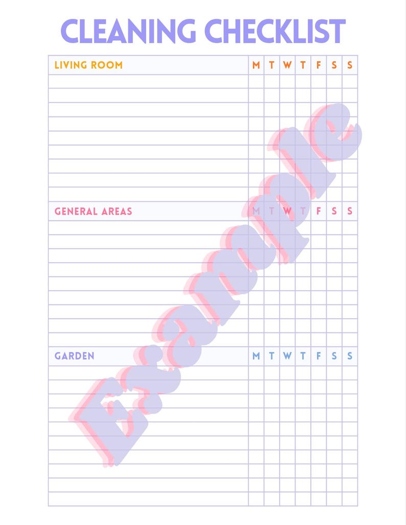 Daily Weekly Cleaning Checklist | Cleaning Schedule Template ...