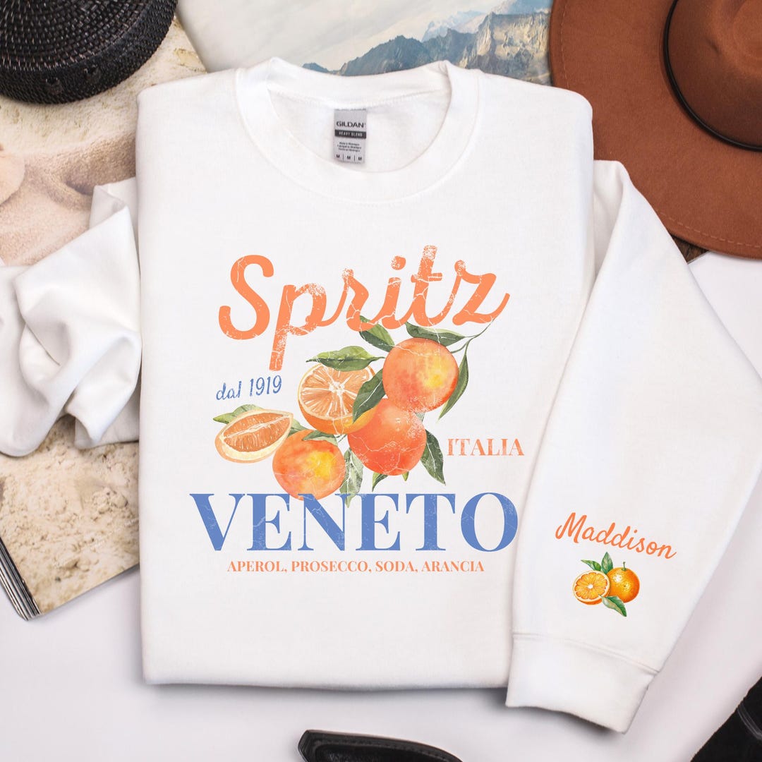 Personalized Spritz Long Sleeve Sweatshirt | Italian Cocktail ...