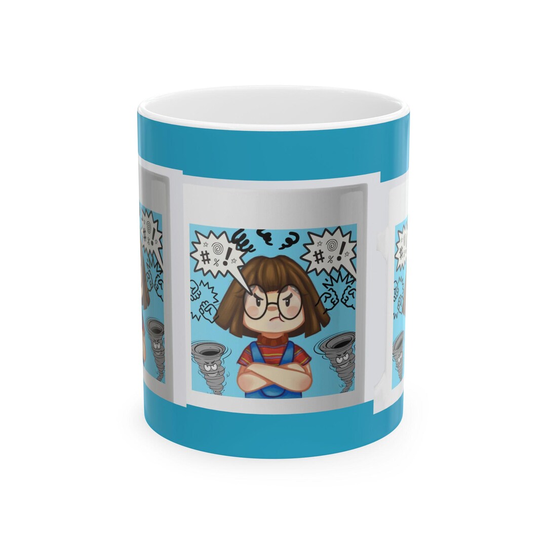 Funny Cartoon Ceramic Mug, Motivational Coffee Cup, Comical Gift for ...
