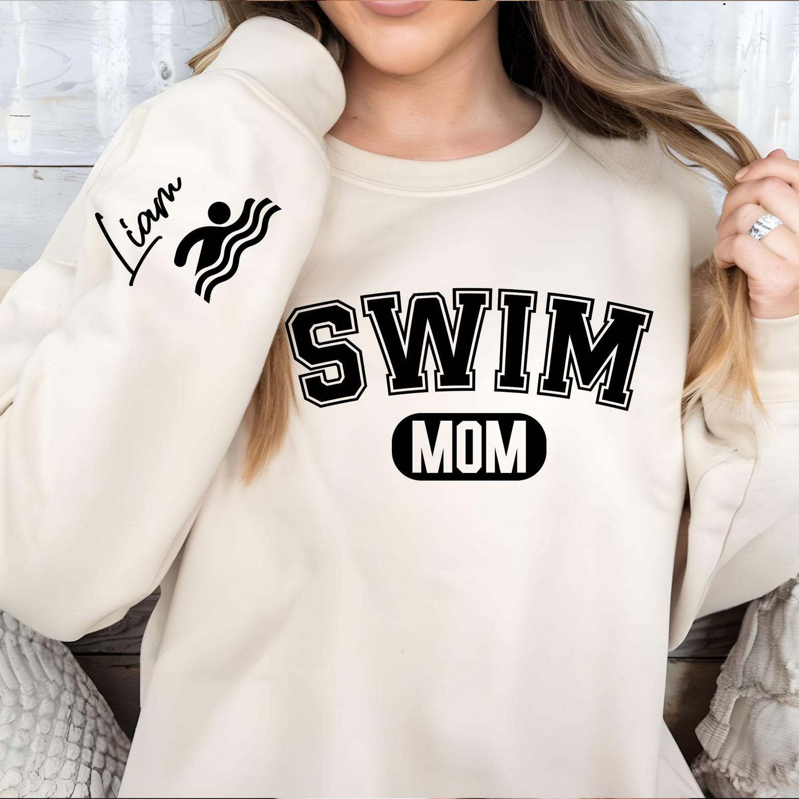 Swim Mom Sweatshirt, Personalized Swim Mom Shirt, Custom Mom Sweater ...