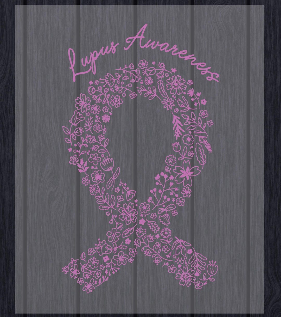 Lupus Awareness Floral Ribbon DTF Transfer Ready to Press, Lupus ...