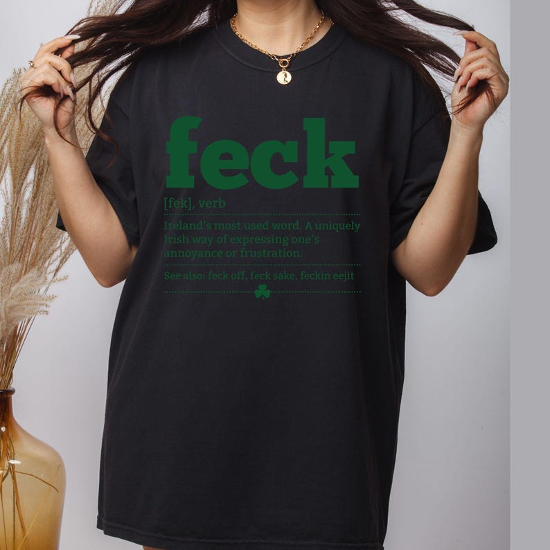 St Patrick's Day DTF Transfer Ready to Press Feck Definition Shamrock ...