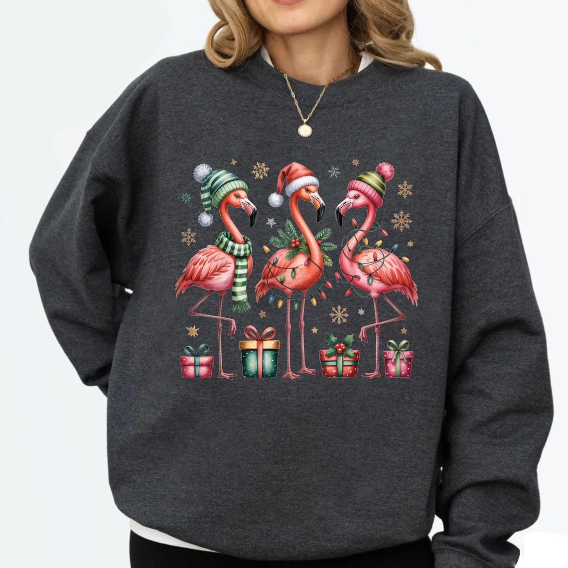Christmas Flamingo DTF Transfers, Santa Flamingo Ready to Press Sheet ...