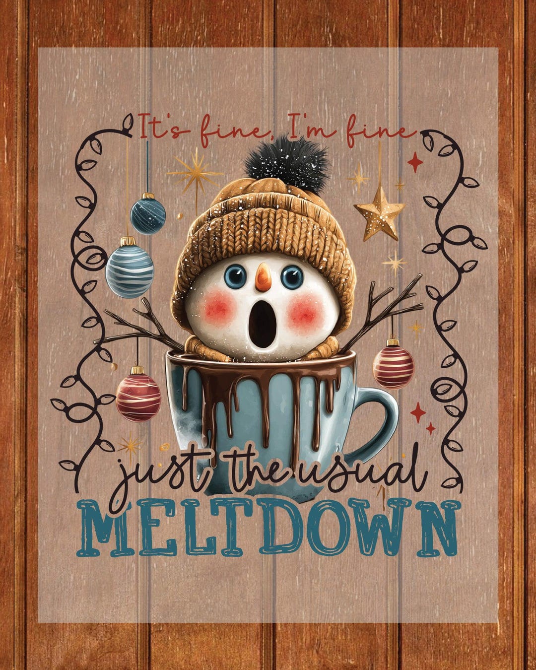 Funny Christmas Snowman DTF Transfer, Holiday Heat Press Design, Xmas ...