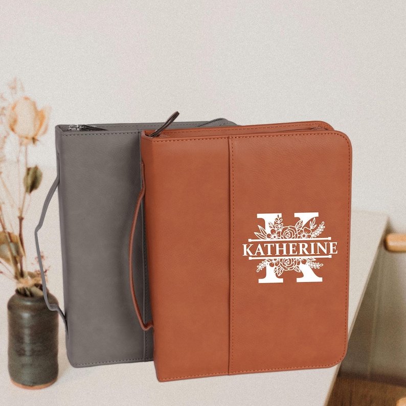 Custom Leather Bible Cover, Monogram Bible Cover, Personalized Name ...