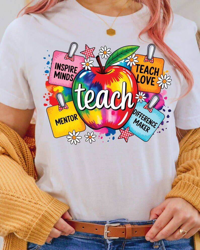Teacher Shirt Back to School DTF Transfer Ready to Press, Teacher Heat ...