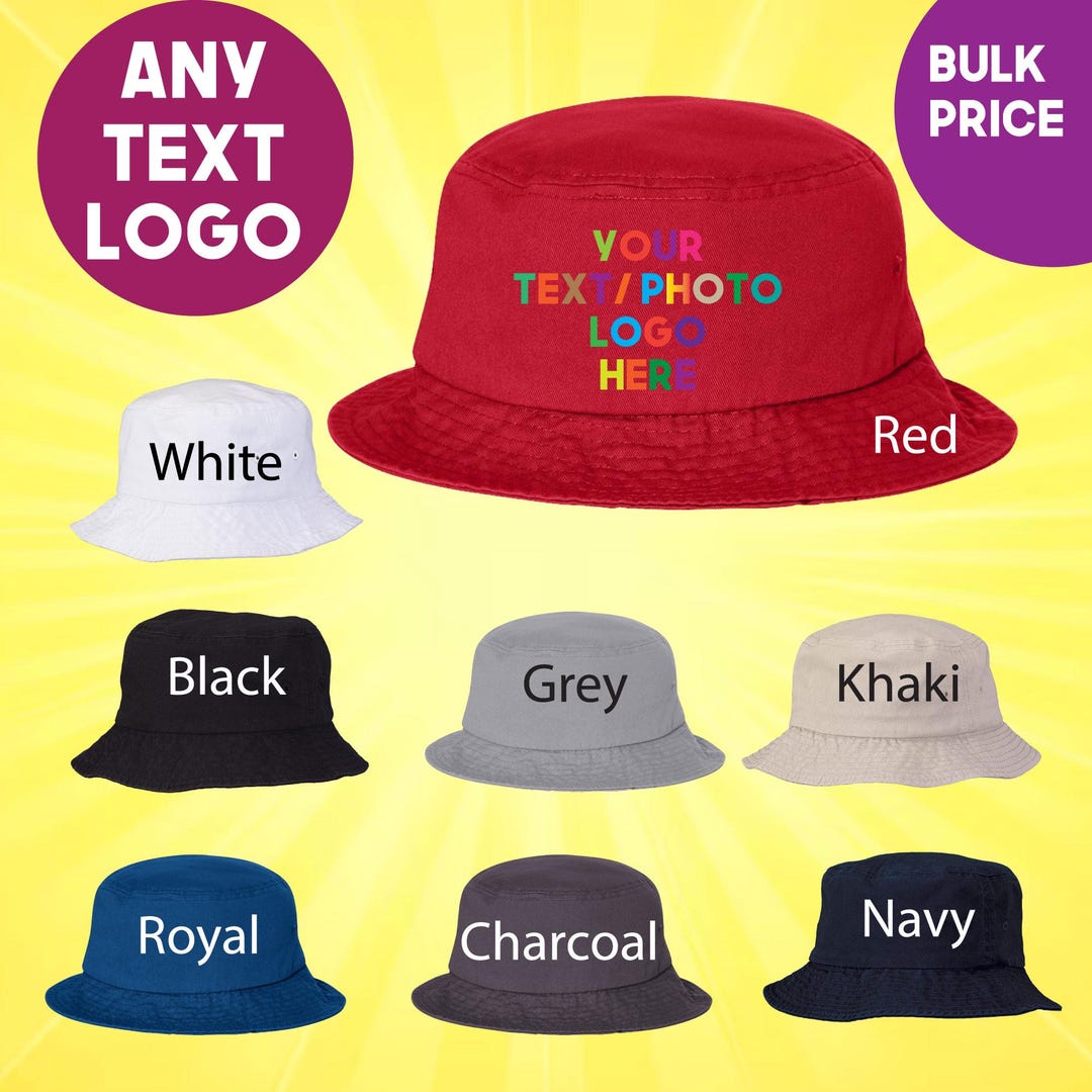 Custom Bucket Hat, Personalized Bucket Cap Bulk Discount Price, Your ...