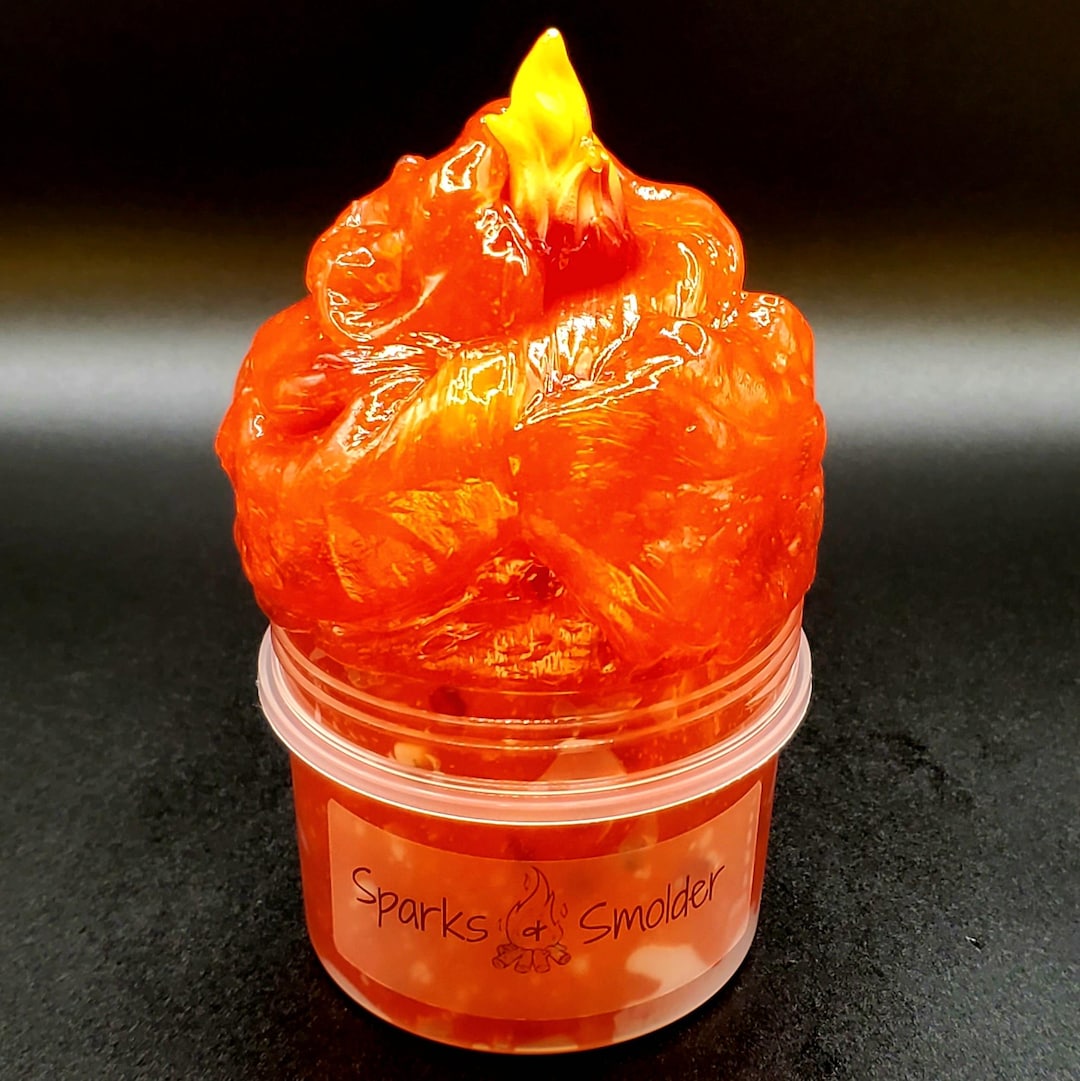 Sparks & Smolder Slime, Fire Slime, Orange Slime, Camping Slime ...