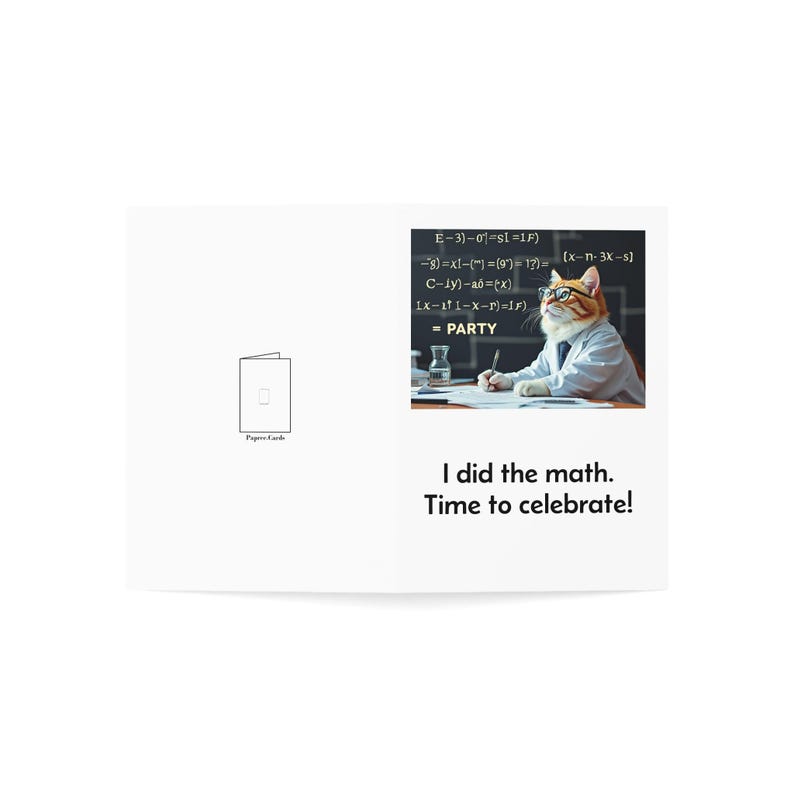 Science Cat Birthday Card | Funny Physics Mathematics Equation Greeting ...