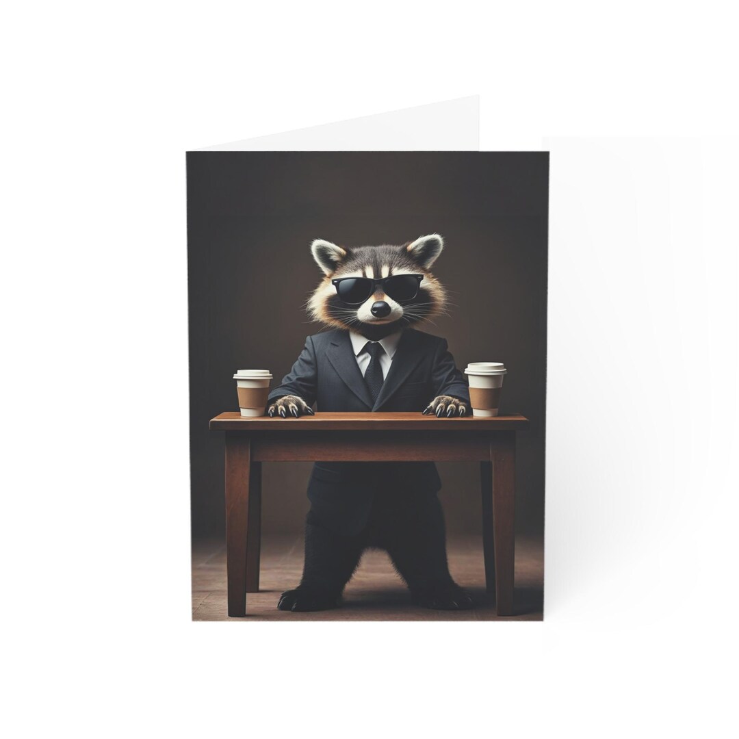 Night Shift Raccoon Birthday Card | Funny Coffee Lover Professional ...