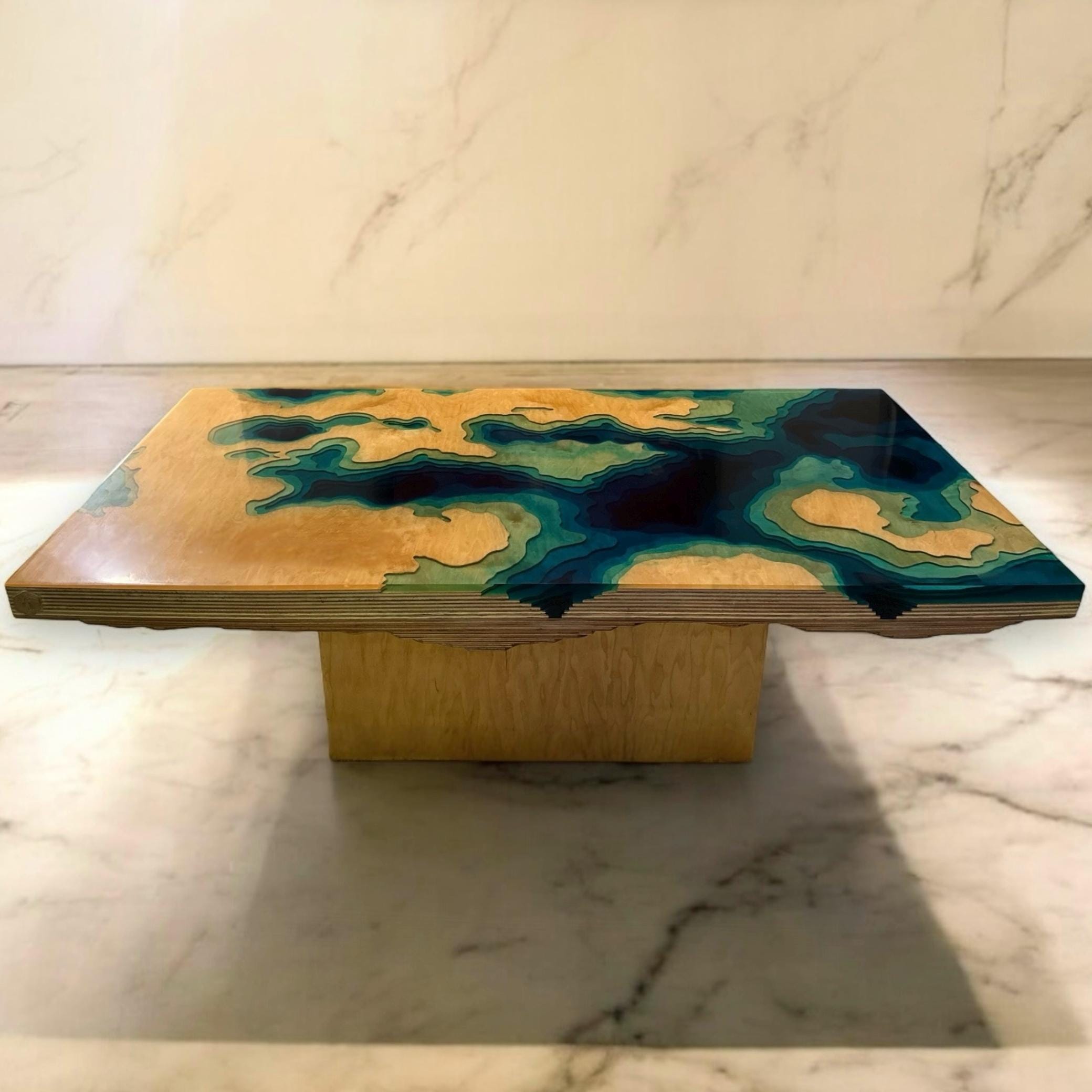 Mesa De Centro De Madera Y Resina Epoxi - Etsy