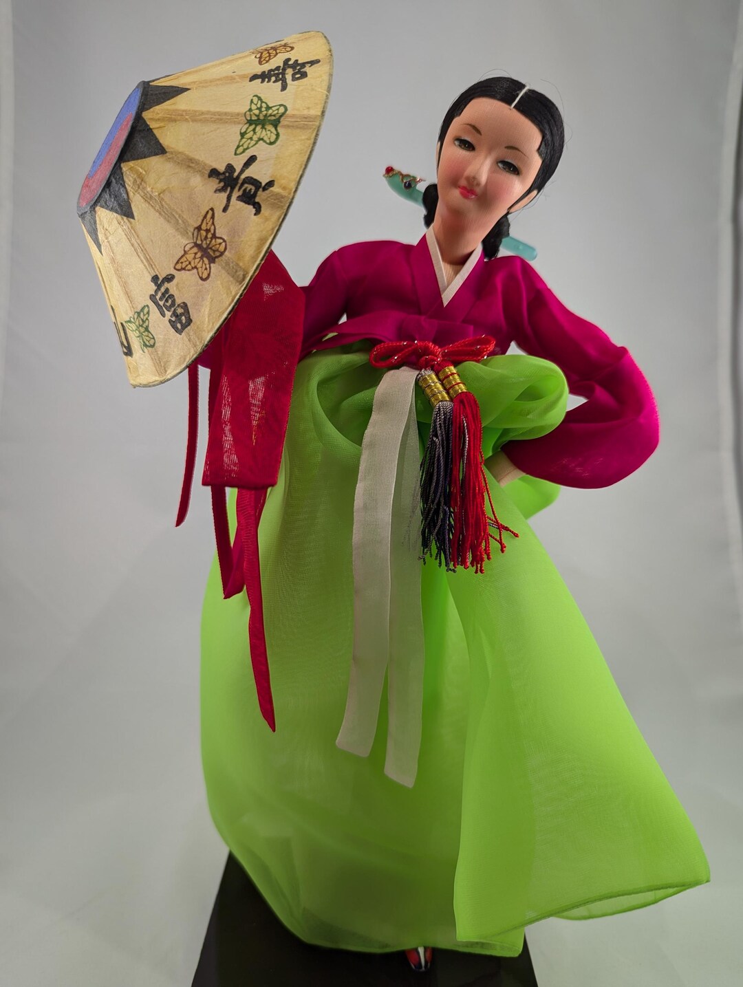 Vintage Korean Jeonmo Gisaeng Hat Dancer Hanbok Doll, 1960s, Golden Age ...