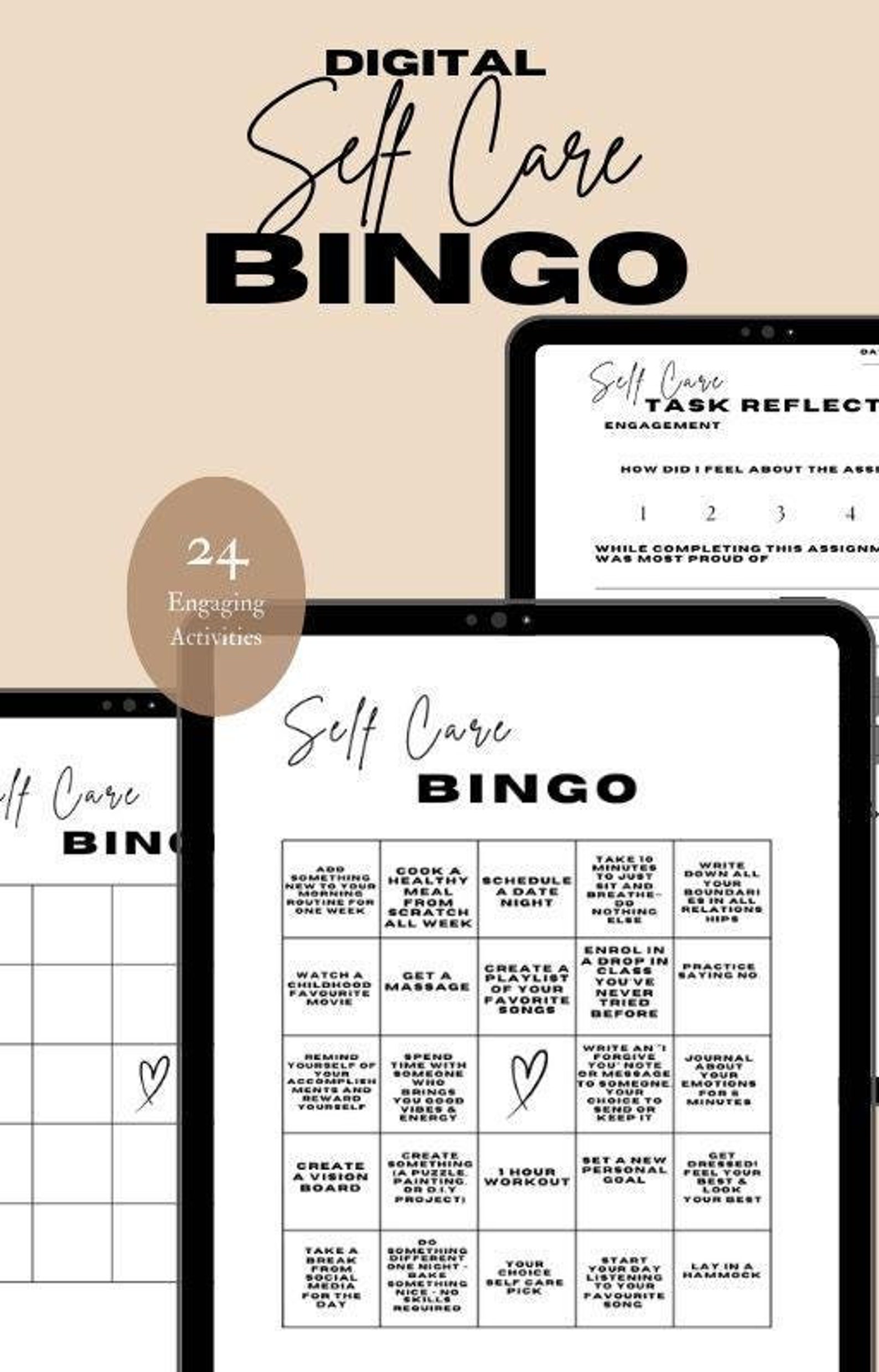Self Care BINGO| SELF Care Reflection Printable| Monthly Reflection ...