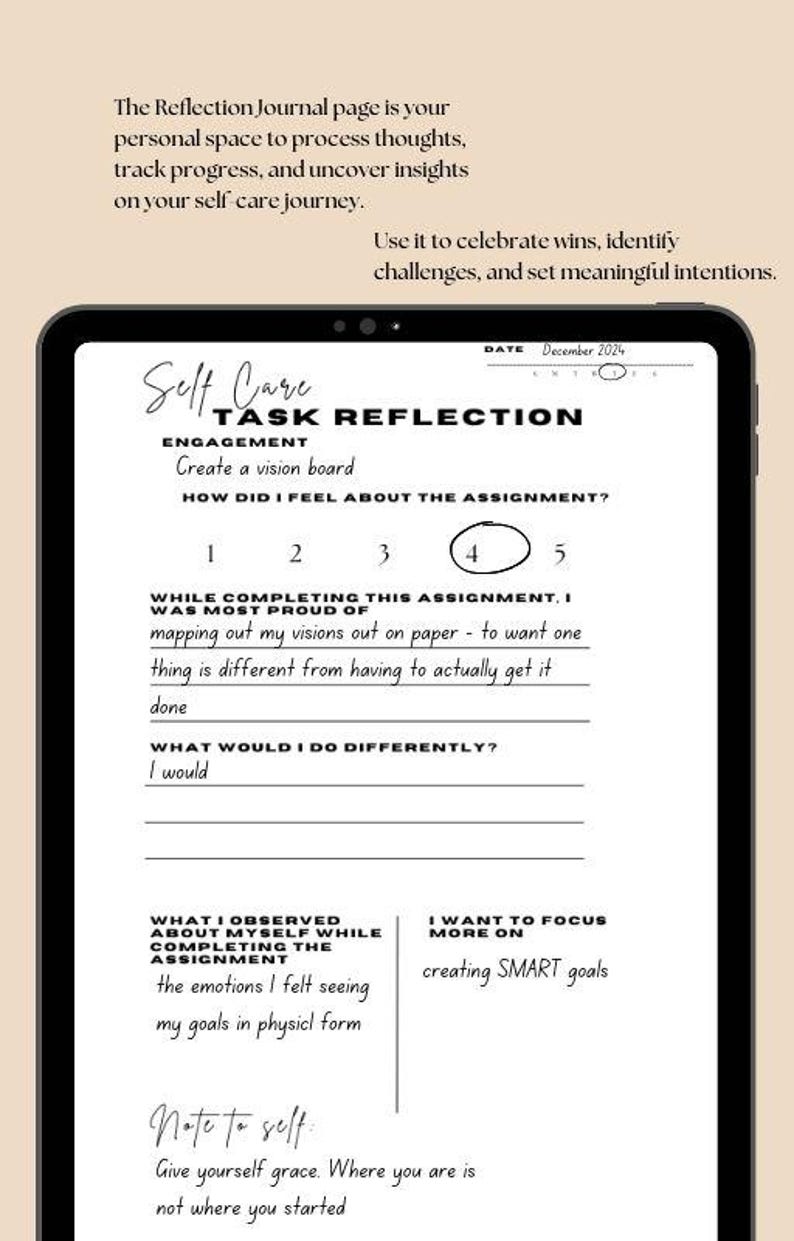 Self Care BINGO SELF Care Reflection Printable Monthly Reflection Goal ...