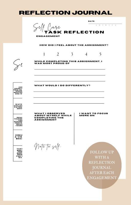 Self Care BINGO SELF Care Reflection Printable Monthly Reflection Goal ...