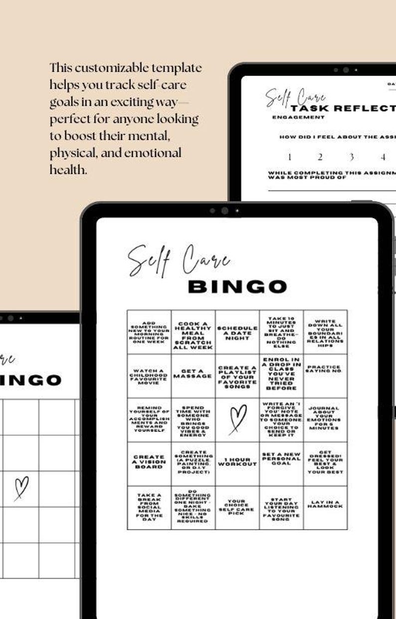 Self Care BINGO| SELF Care Reflection Printable| Monthly Reflection ...