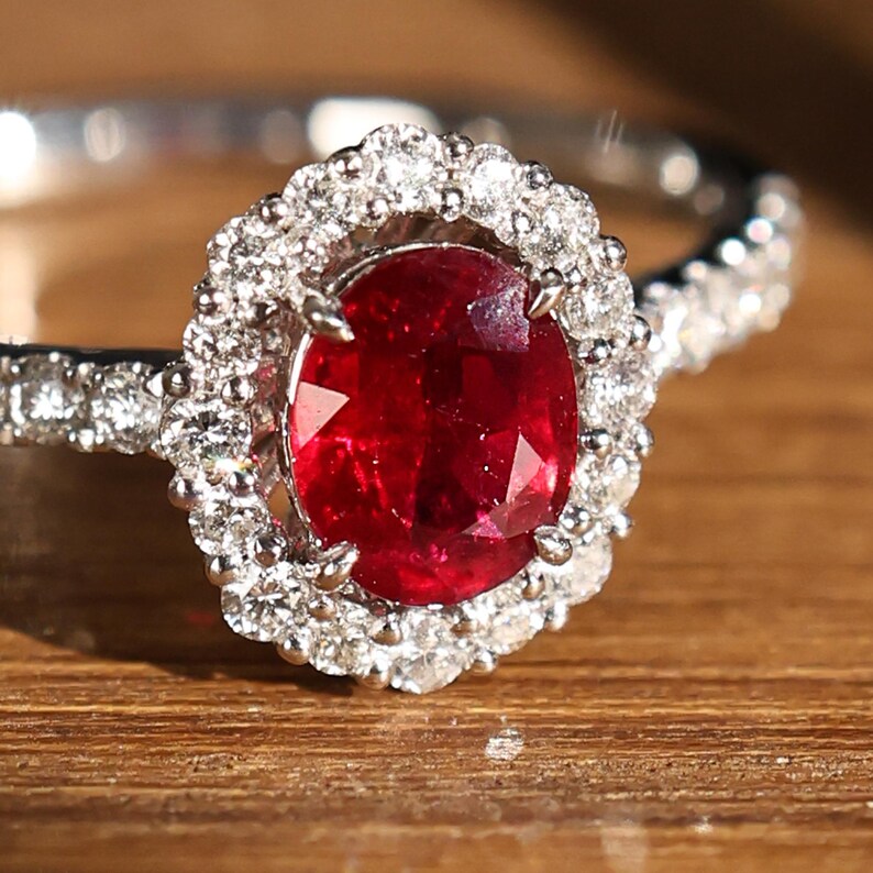 Pigeon Blood Red Ruby Ring,18k Solid Gold Ring, Women Ruby Ring, Unique ...