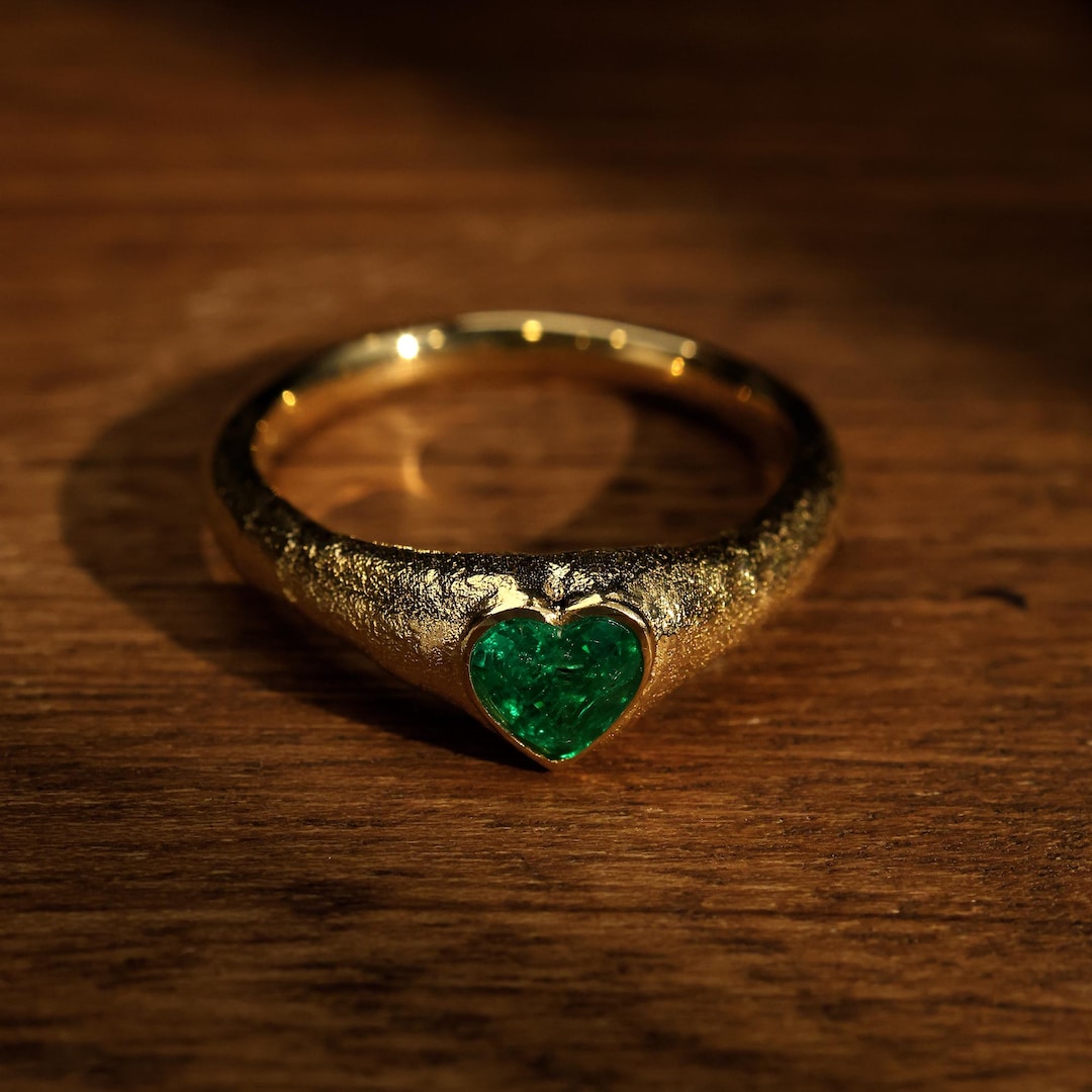 Handmade Hammer Pattern Ring, Customized Ring, 18k Solid Gold Ring ...