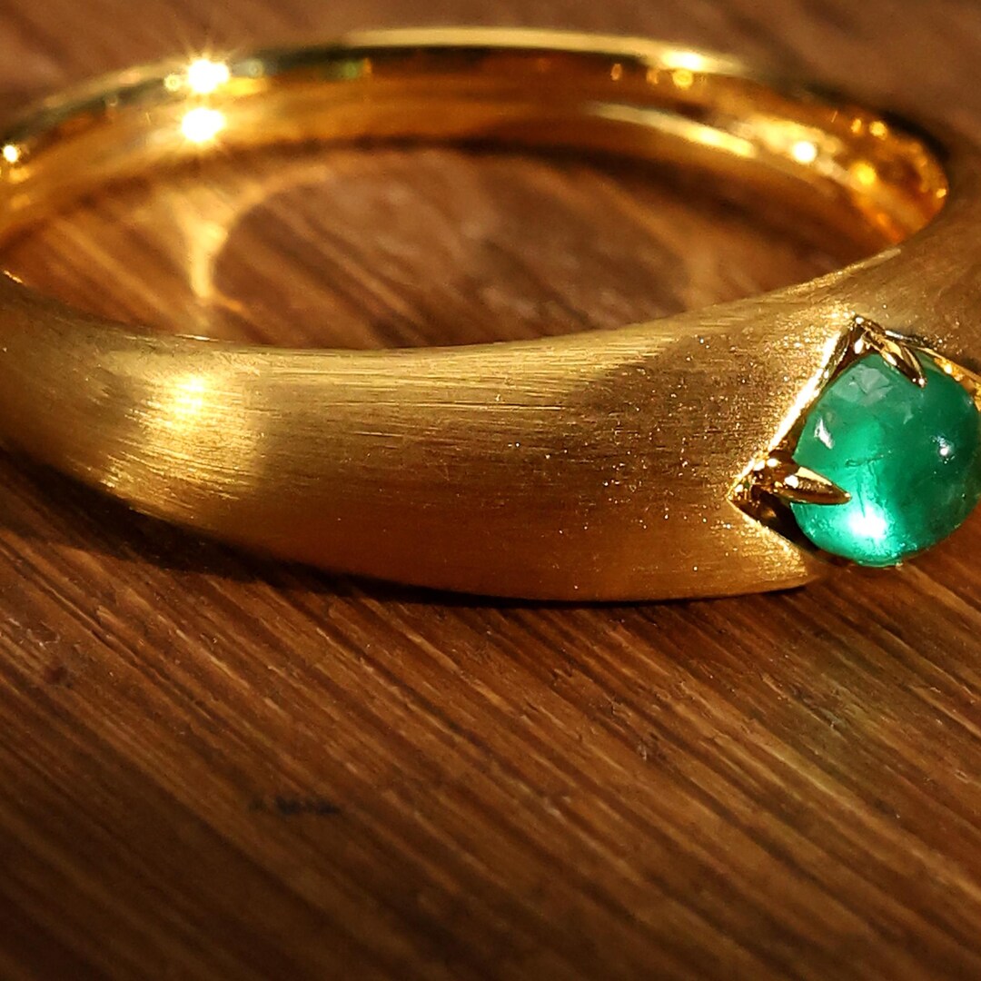 Handmade Brushed Gold Ring, Custom Gemstone, 18k Solid Gold Ring ...