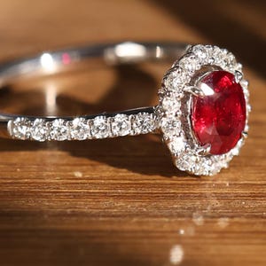 Pigeon Blood Red Ruby Ring,18k Solid Gold Ring, Women Ruby Ring, Unique ...