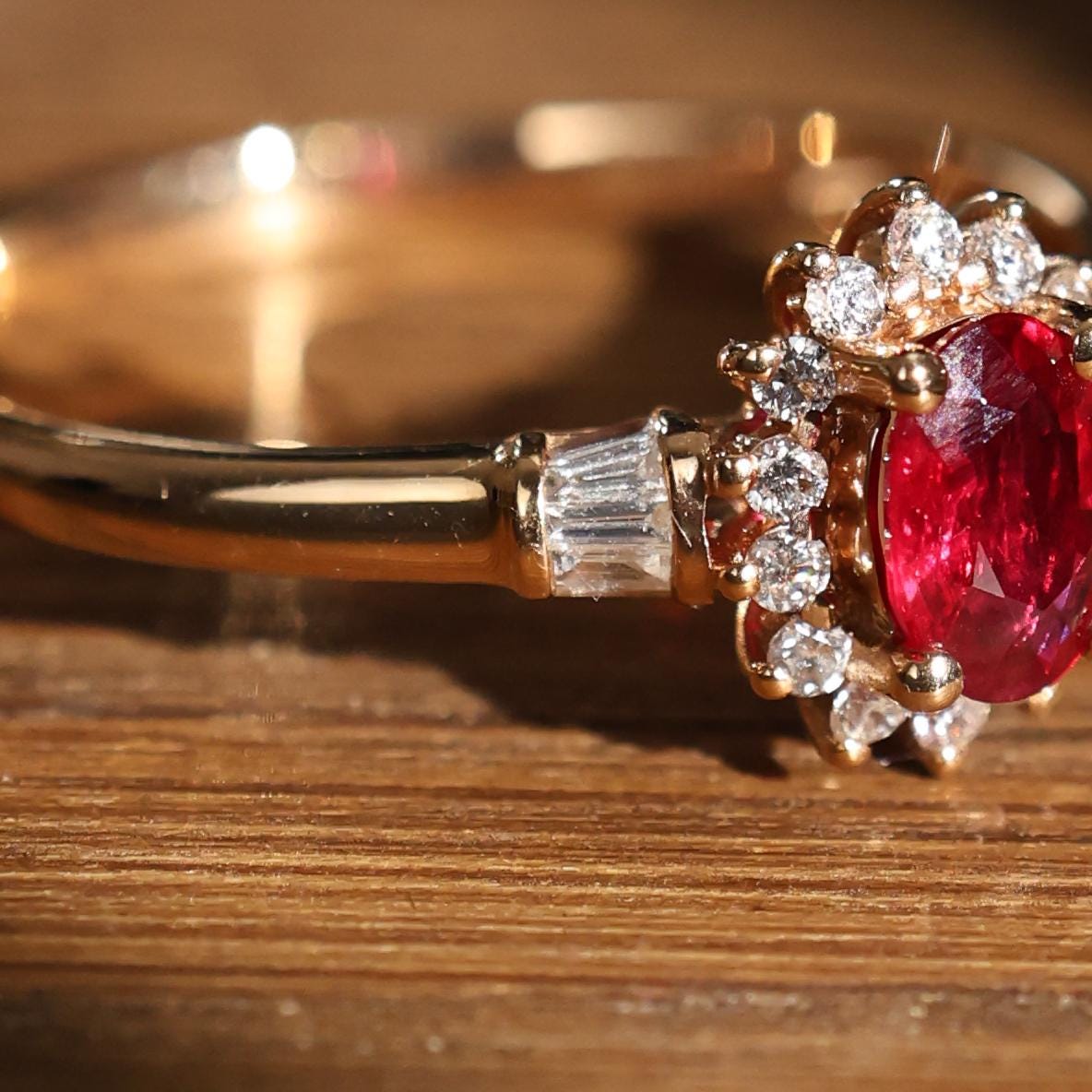 Pigeon Blood Red Ruby Ring,18k Solid Gold Ring, Women Ruby Ring, Unique ...