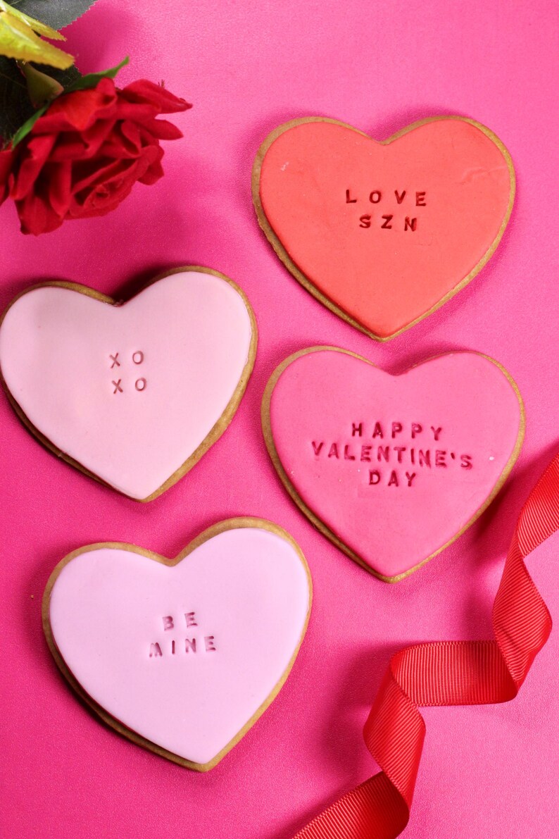 Valentine's Day Hand Decorated Heart Shaped Sugar Cookies Love, Fondant ...